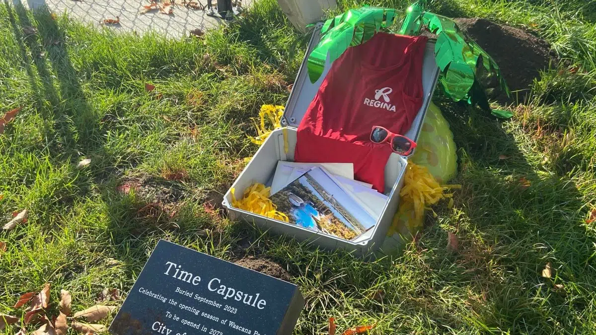 Time capsule buried at Wascana Pool to mark first year | 980 CJME