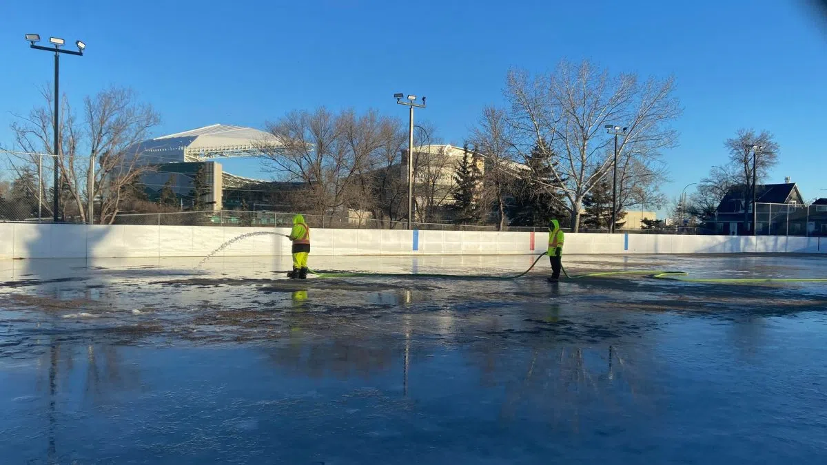 Warm weather slows outdoor rink flooding in Regina | 650 CKOM