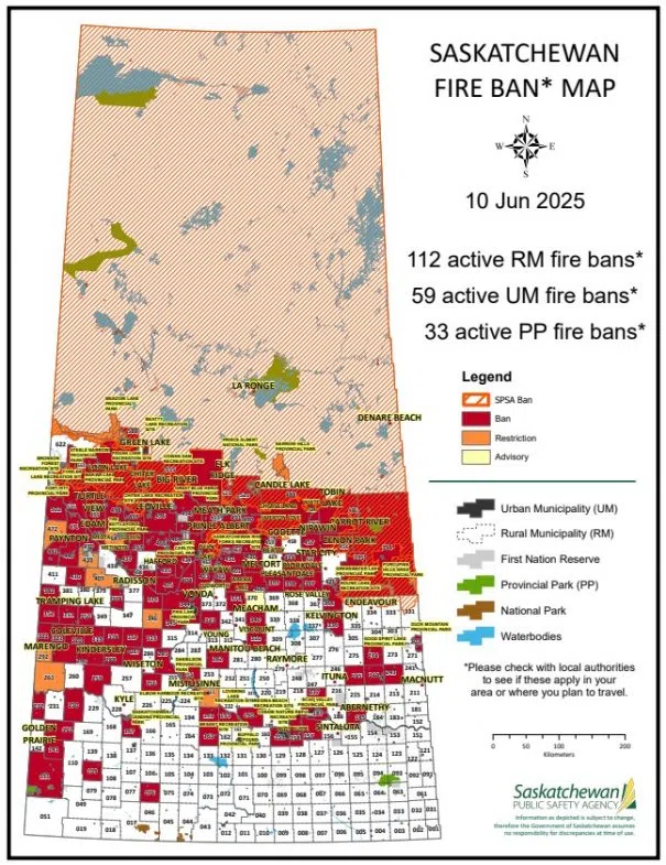 Sask. wildfires update: Weather helps high-risk areas, fire ban changes ...