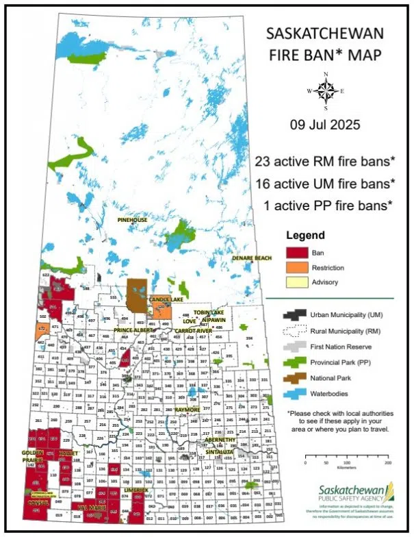 Provincial fire ban starting Thursday, no ATV ban yet: SPSA | 980 CJME
