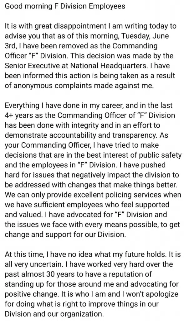 Rhonda Blackmore removed as commanding officer of Saskatchewan RCMP ...