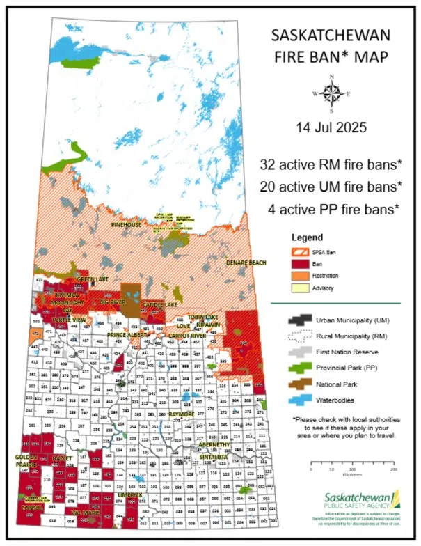 Wildfire now in Prince Albert National Park one of 55 burning in ...