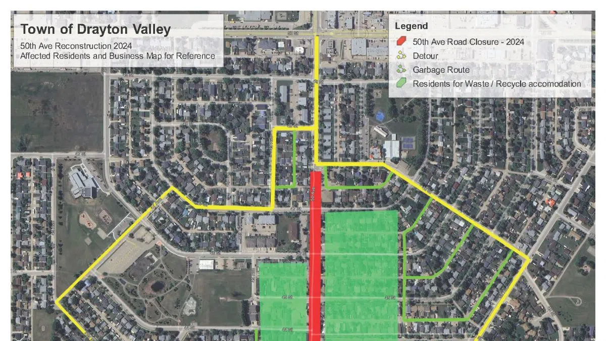 50 Avenue in Drayton Valley closed for reconstruction work | Big West ...