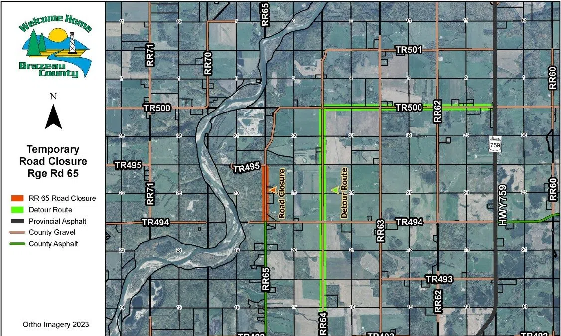 Road Closure in Brazeau County | Big West Country 92.9 FM