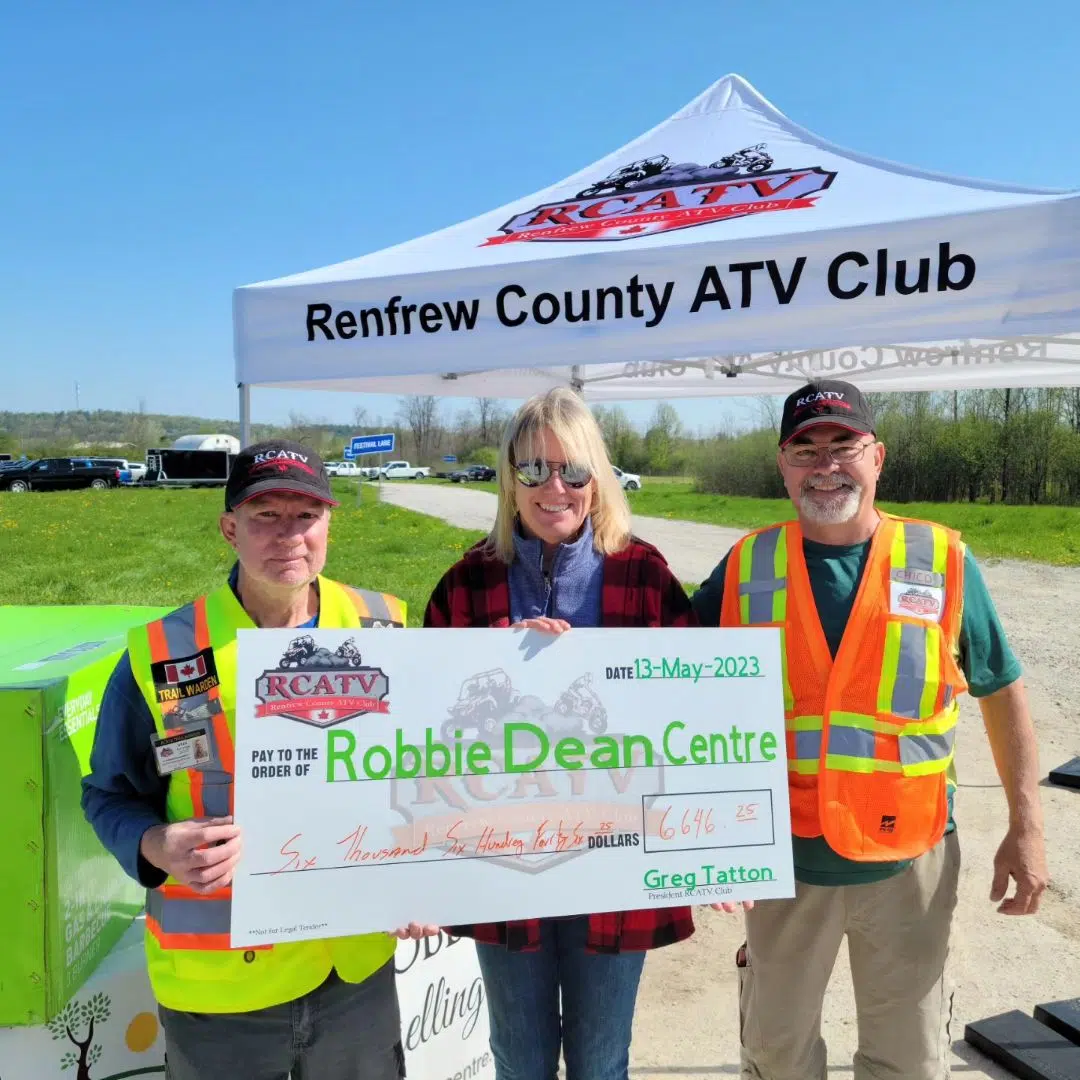 ATV ride fundraiser brings in $6,646 for Robbie Dean Centre | 96.1 Renfrew Today