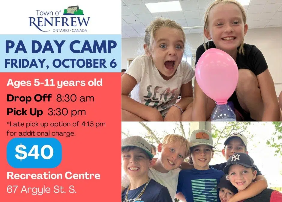 Renfrew Recreation Centre to host full day camp for PA Day Friday | 96.1 Renfrew Today