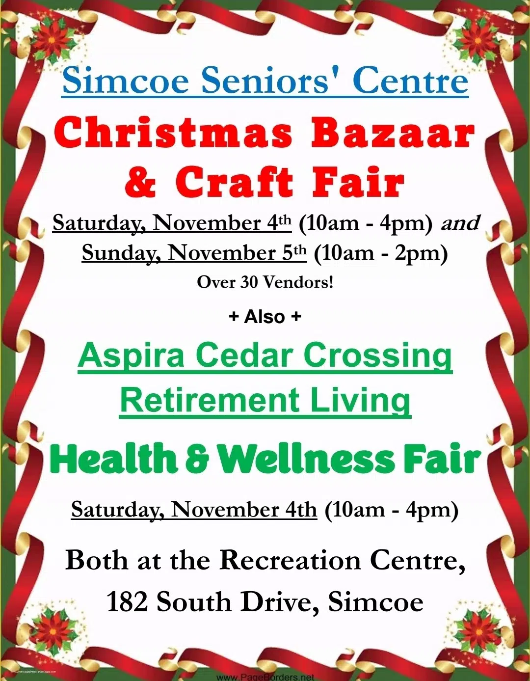 Simcoe Seniors' Centre & Aspira Cedar Crossing Reti Christmas Bazaar ...
