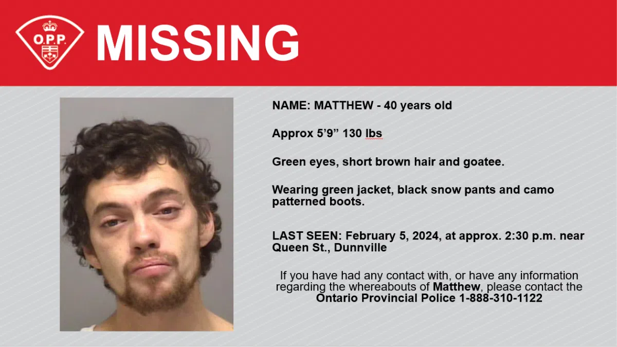 Police looking for missing Dunnville man | NorfolkToday.ca