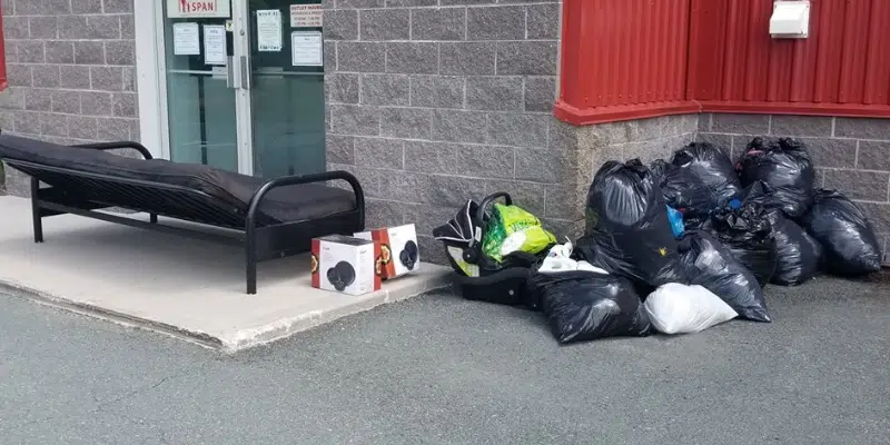 Pile of Unusable Donations Left Outside Single Parent Association | VOCM