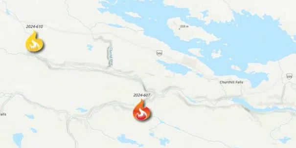 churchill falls fire map | VOCM